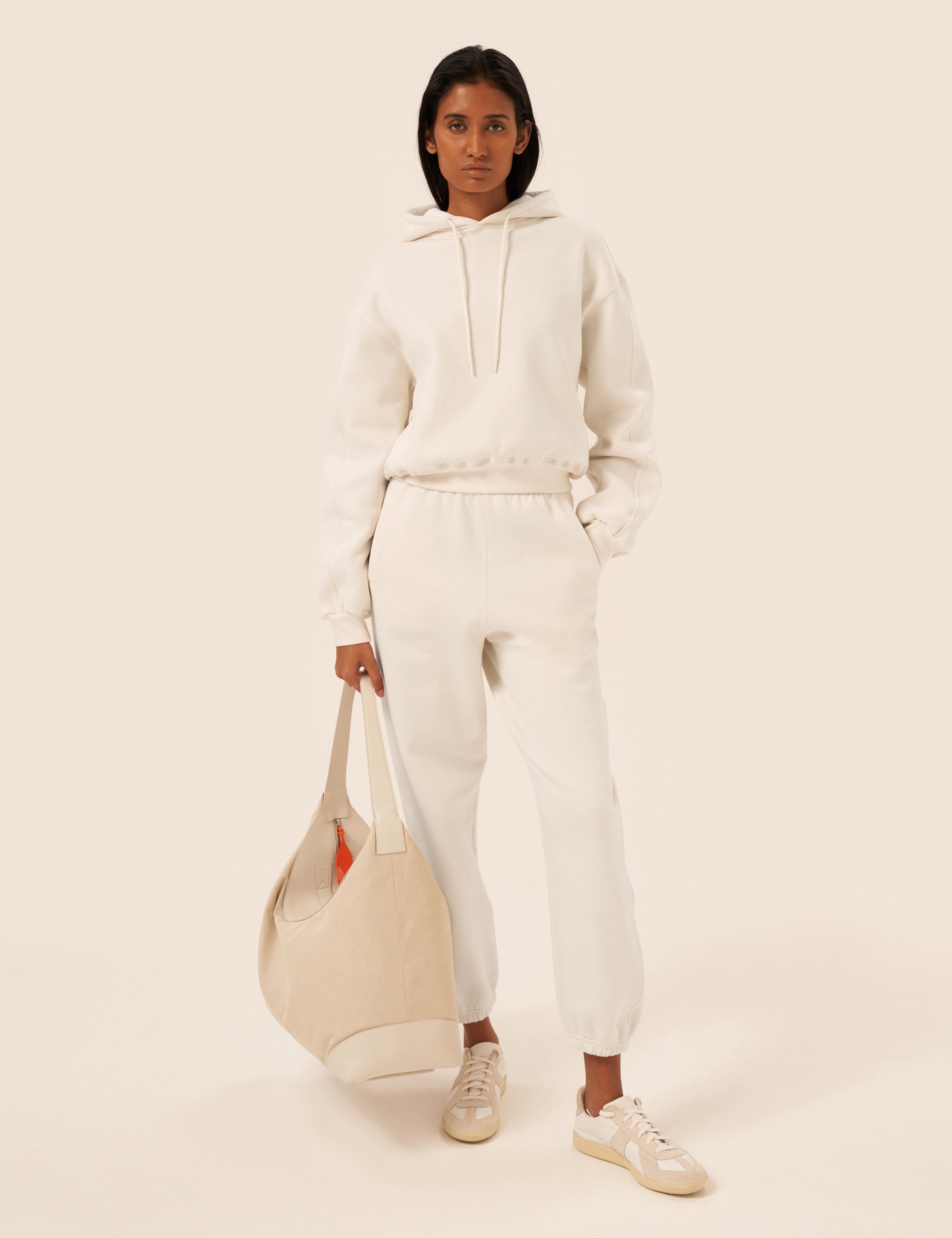 Women's Organic Cotton Box Hoodie in Ivory | VAARA