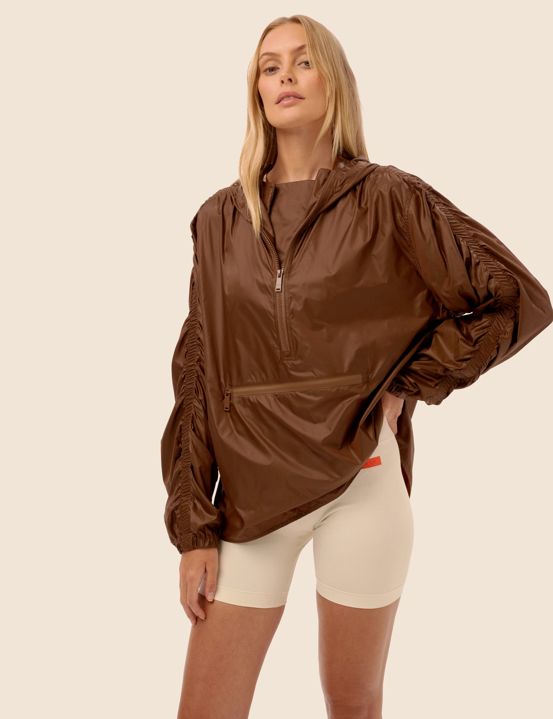 Women's Packable Windbreaker In Brown | VAARA