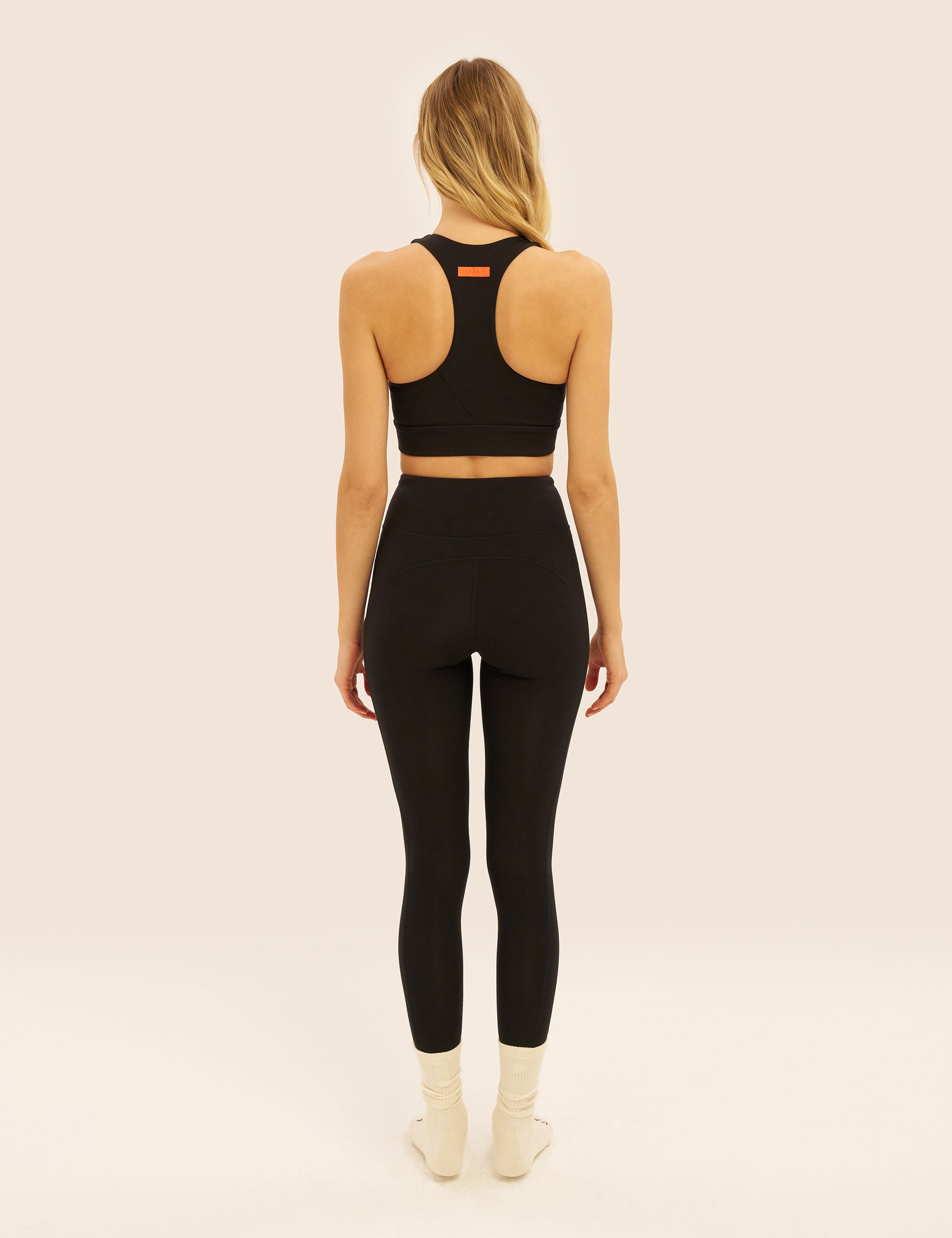 Women's Racer Sports Bra in Black | VAARA